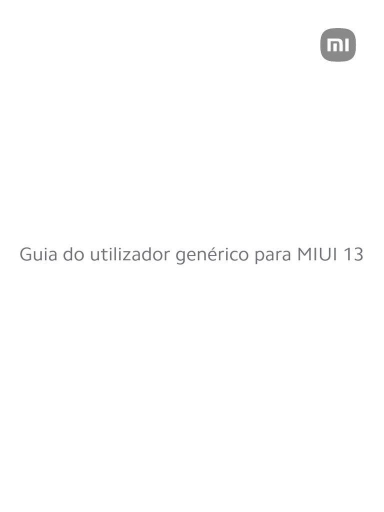 Generic User Guide For MIUI 13 PT-PT | PDF | USB | Som