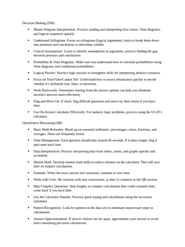 Ucat DM & QR | PDF | Career & Growth | Teaching Methods & Materials