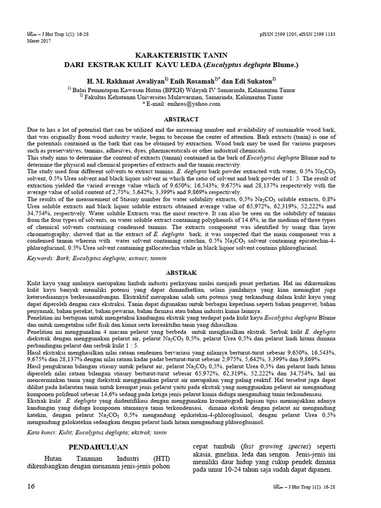 Karakteristik Tanin Dari Ekstrak Kulit K | PDF | Griya & Taman | Sains & Matematika
