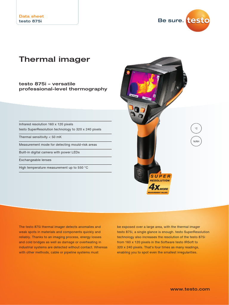 testo-875-data-sheet | PDF | Thermography | Image Processing