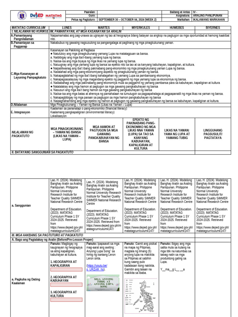 G4Q2W2 DLL Ap Matatag | PDF