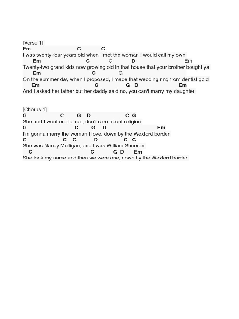 Nancy Mulligan Chords.pages | PDF