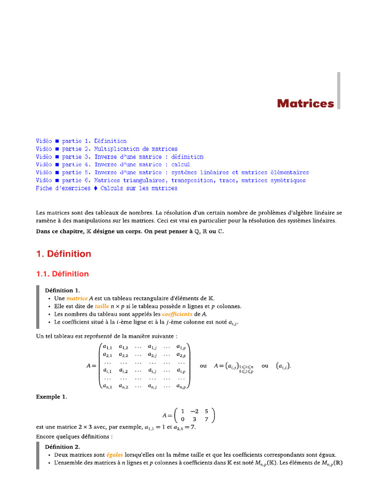 Matrice | PDF