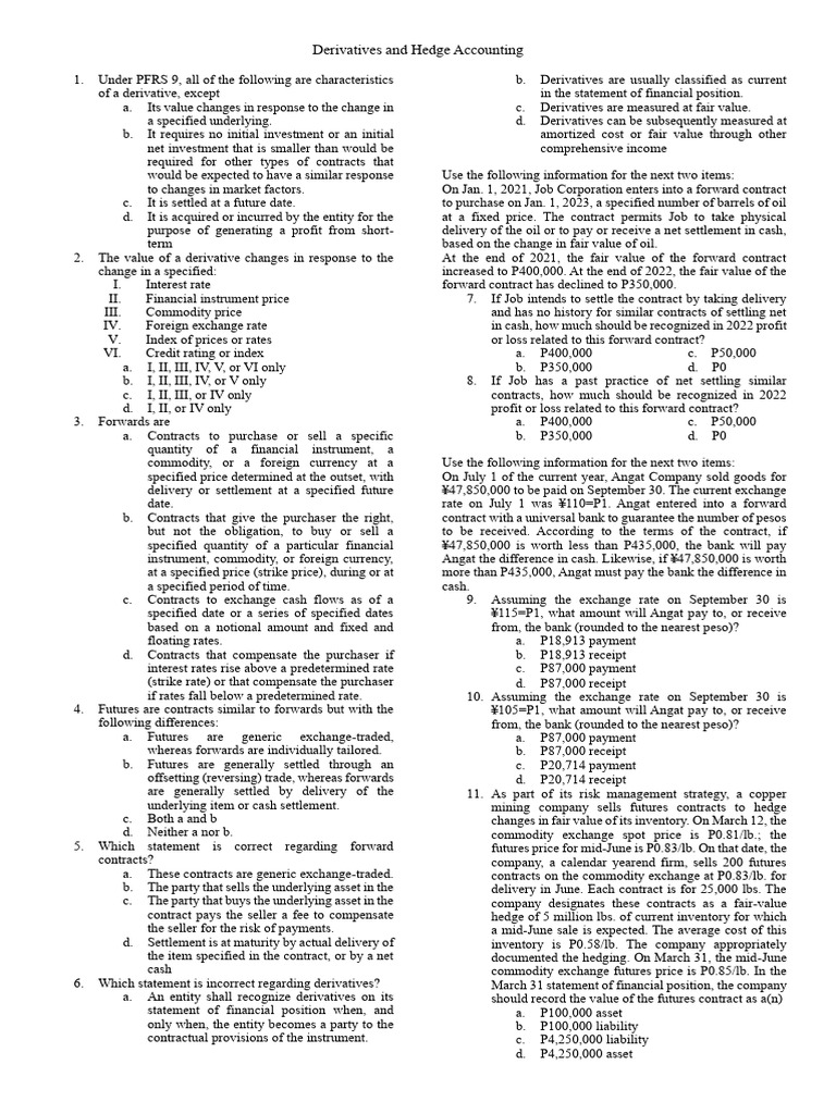Understanding Derivatives and Hedge Accounting | PDF | Derivative ...