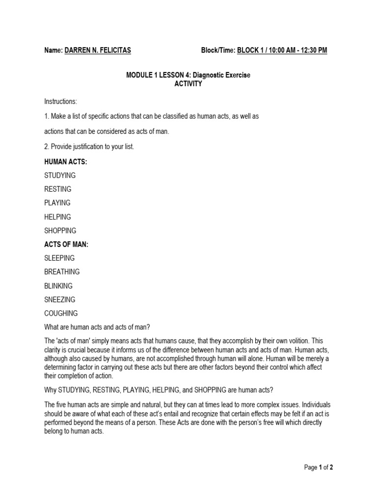 Module 1 Lesson 4 Actvity - FELICITAS | PDF