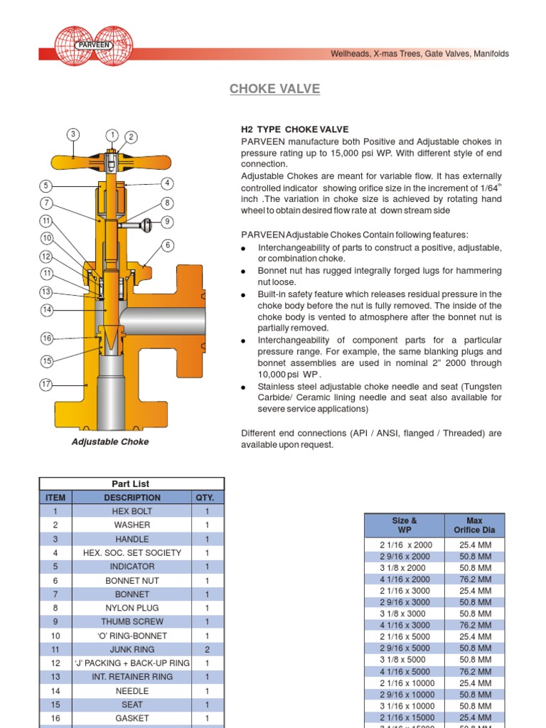 008 Choke Valve | PDF | Valve | Screw