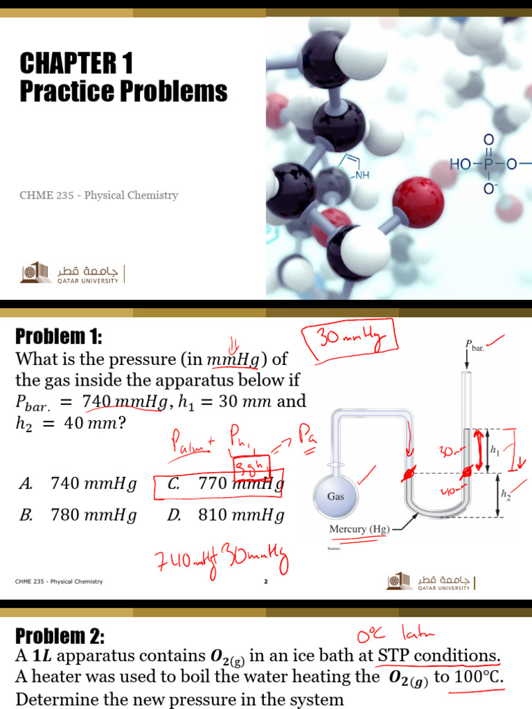 Topic 1 - Practice Problems - L51 - Soln | PDF | Gases | Scientific Phenomena