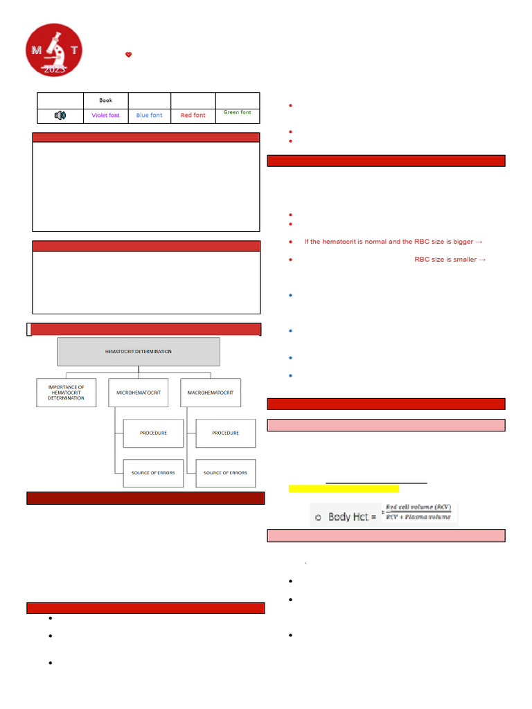 HMlab4 Hematocrit Determination | PDF | Red Blood Cell | Anemia
