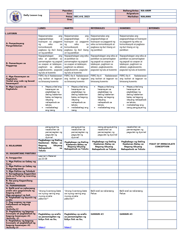 Dll-Gr.6-Fil-Wk 6-Q2 | PDF