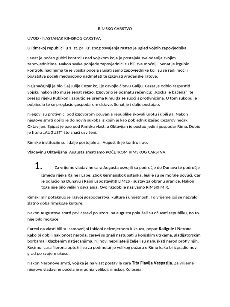 RIMSKO CARSTVO Sastav v5 | PDF