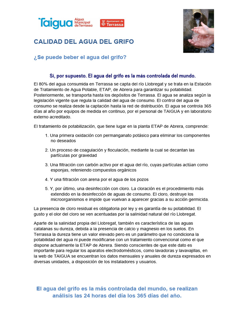 Beber Agua Del Grifo 1 | PDF | Agua potable | Agua