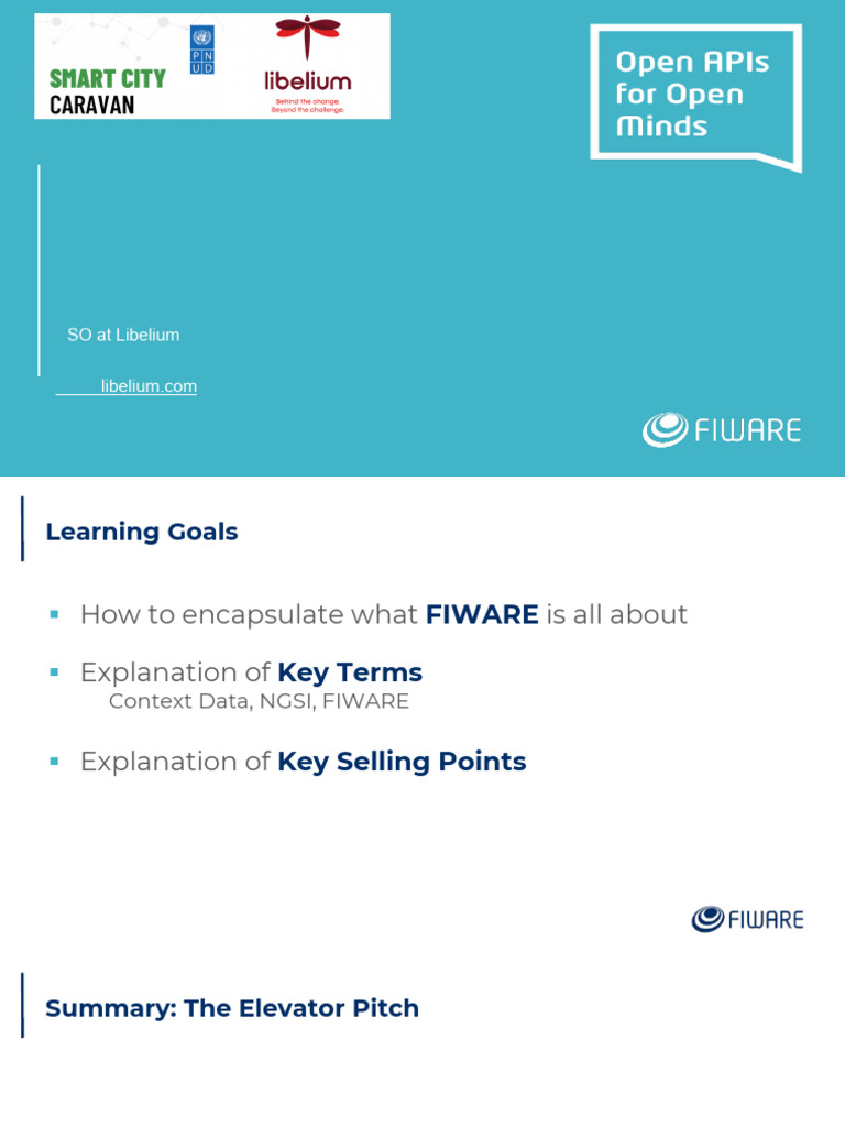 FIWARE Overview Slides | PDF | Internet Of Things | Apache Hadoop