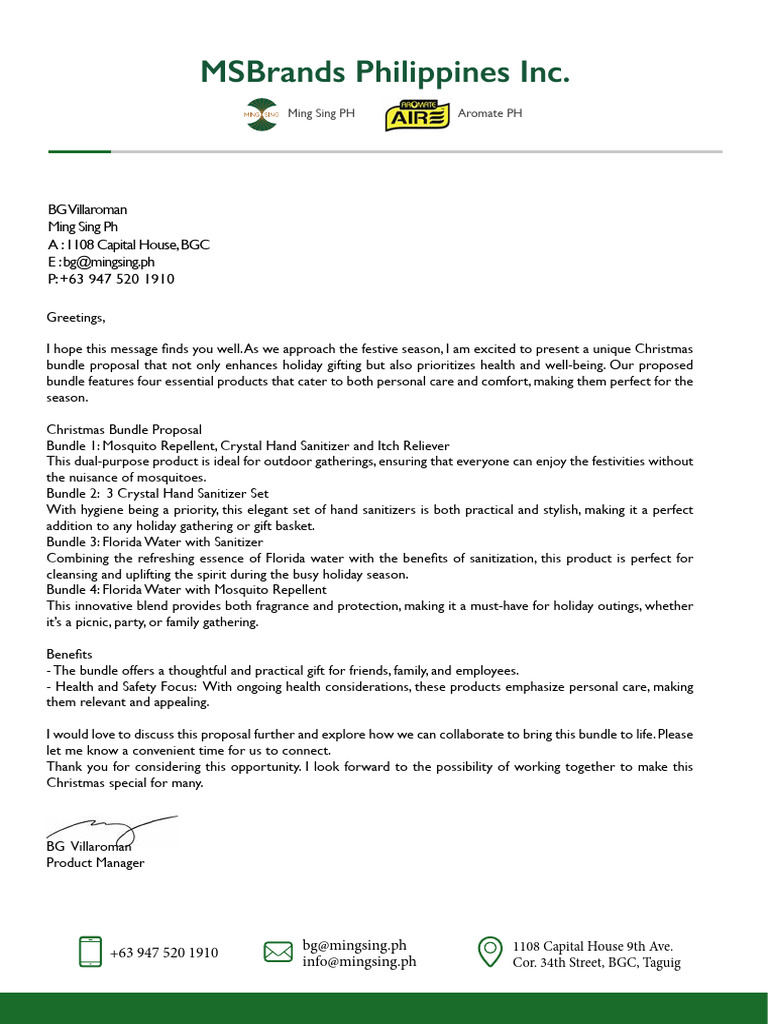 Holiday Health Bundle Proposal 2023 | PDF