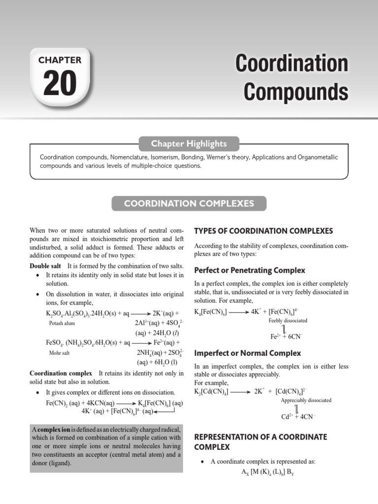 Coordination Compounds | PDF | Coordination Complex | Ligand