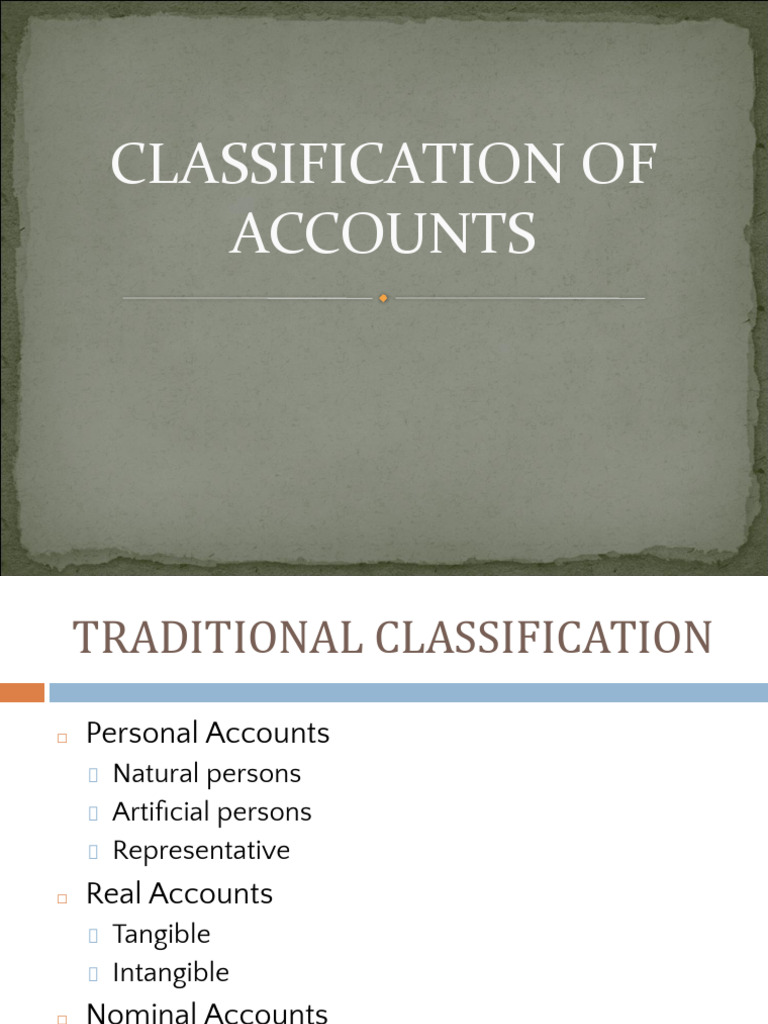 Classification of Accounts and Basics of Journal-Ledger-Trial Balance ...