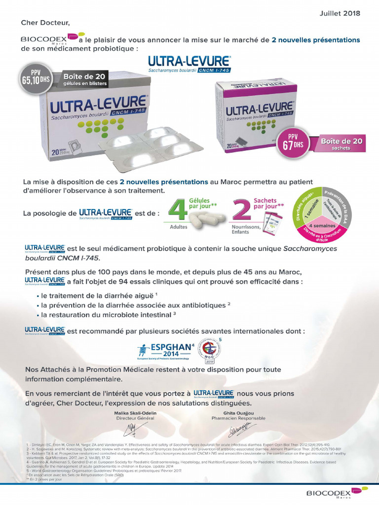 Lancement Ultra-Levure 20 Gélules Et 20 Sachets | PDF