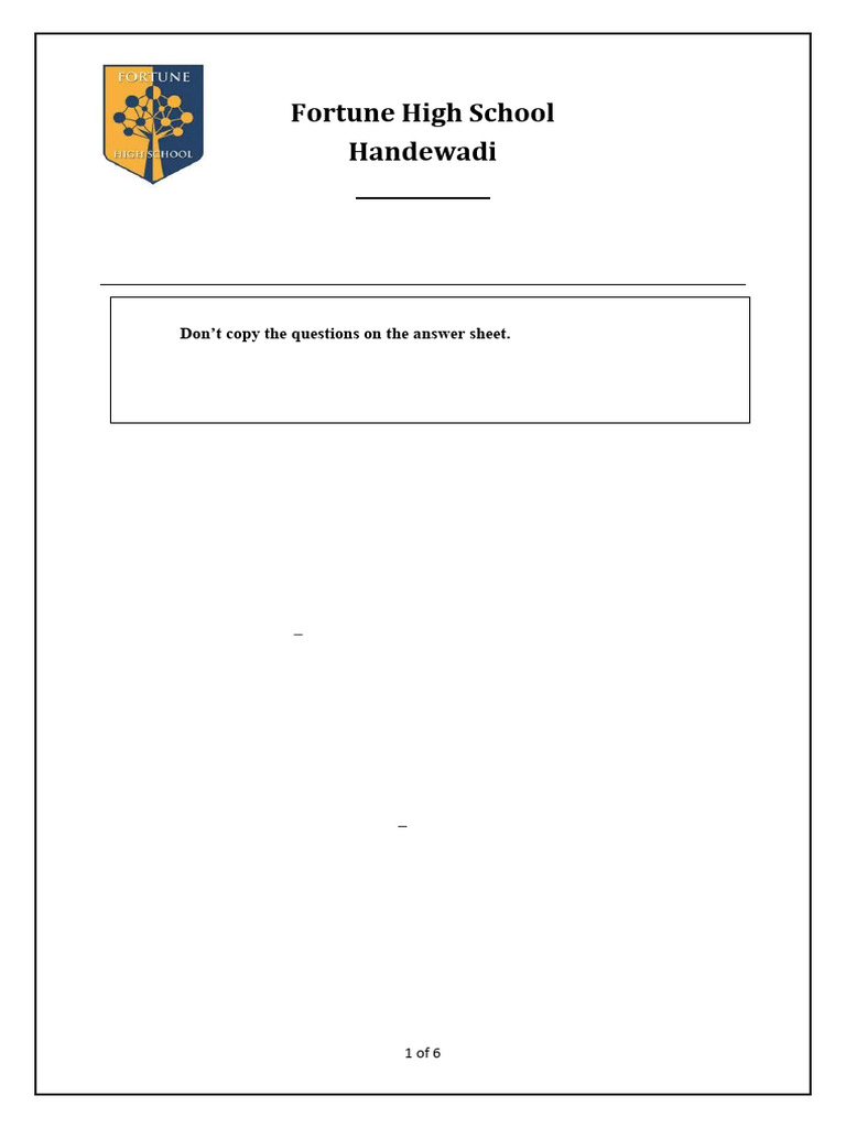 Grade8_Term2_English_QP Format | PDF