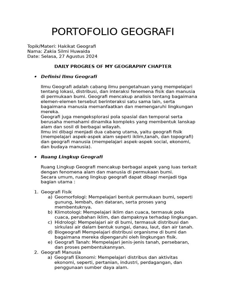 Portofolio Geografi | PDF Portofolio Geografi | PDF