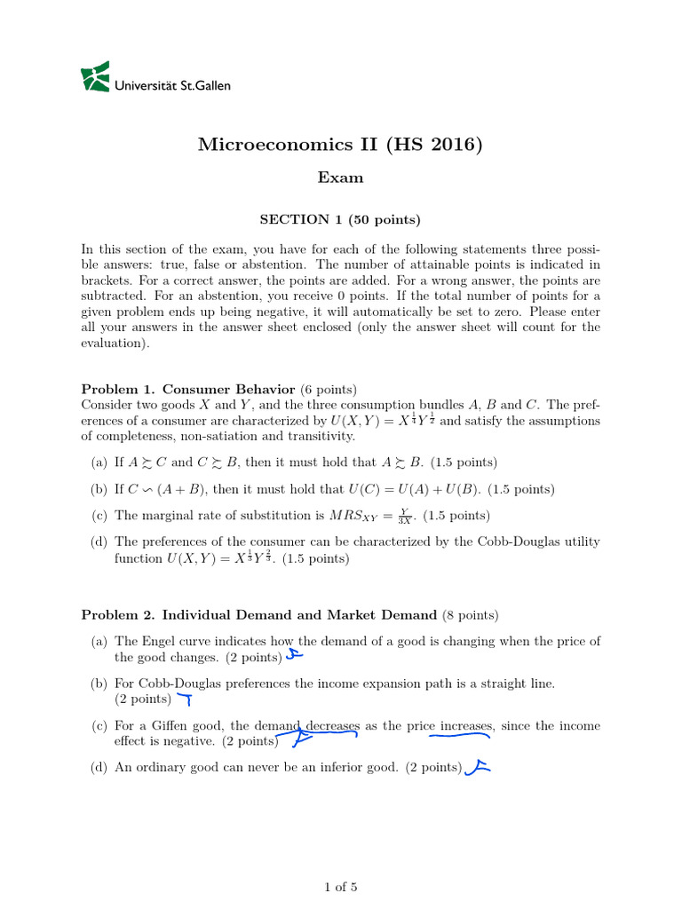Exam2016 Pdf Economics Marketing