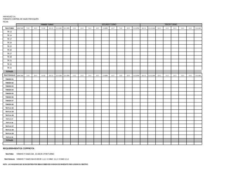 Formato Control Ciclos | PDF