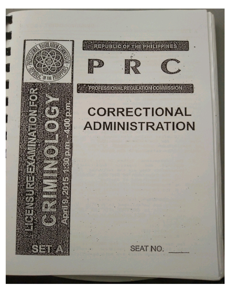 2015 Set A Correctional Administration | PDF