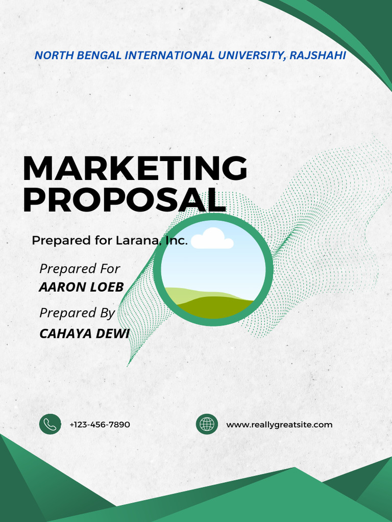 Green and White Geometric Marketing Proposal Cover Page | PDF