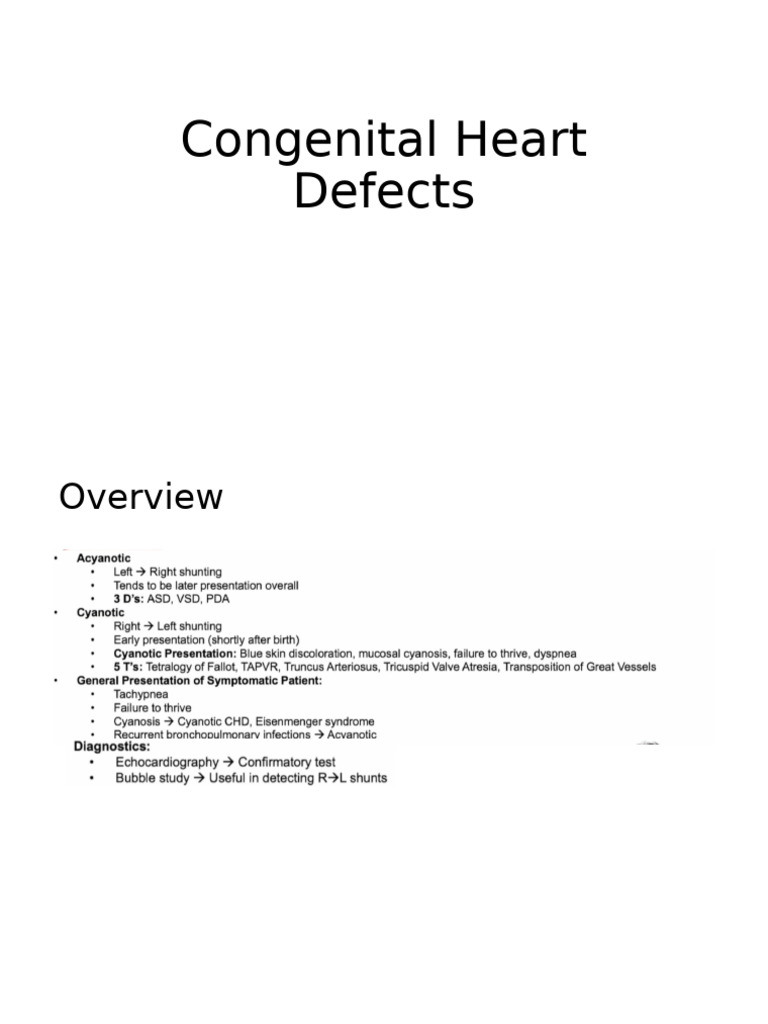 Congenital Heart Defects | PDF | Pulse | Heart Valve