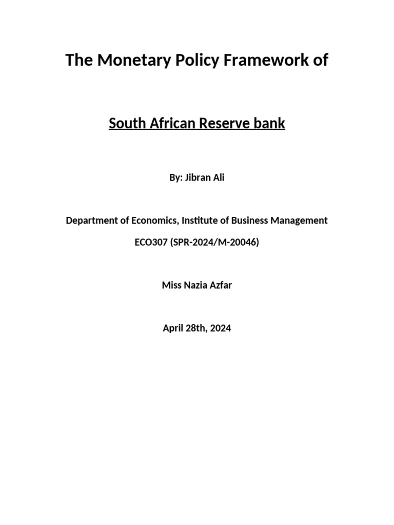 MTP Project Jibran Ali | PDF | Monetary Policy | Inflation