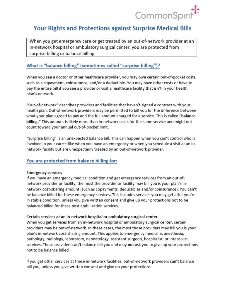 No Surprise Act Form English | PDF | Social Programs | Medicine