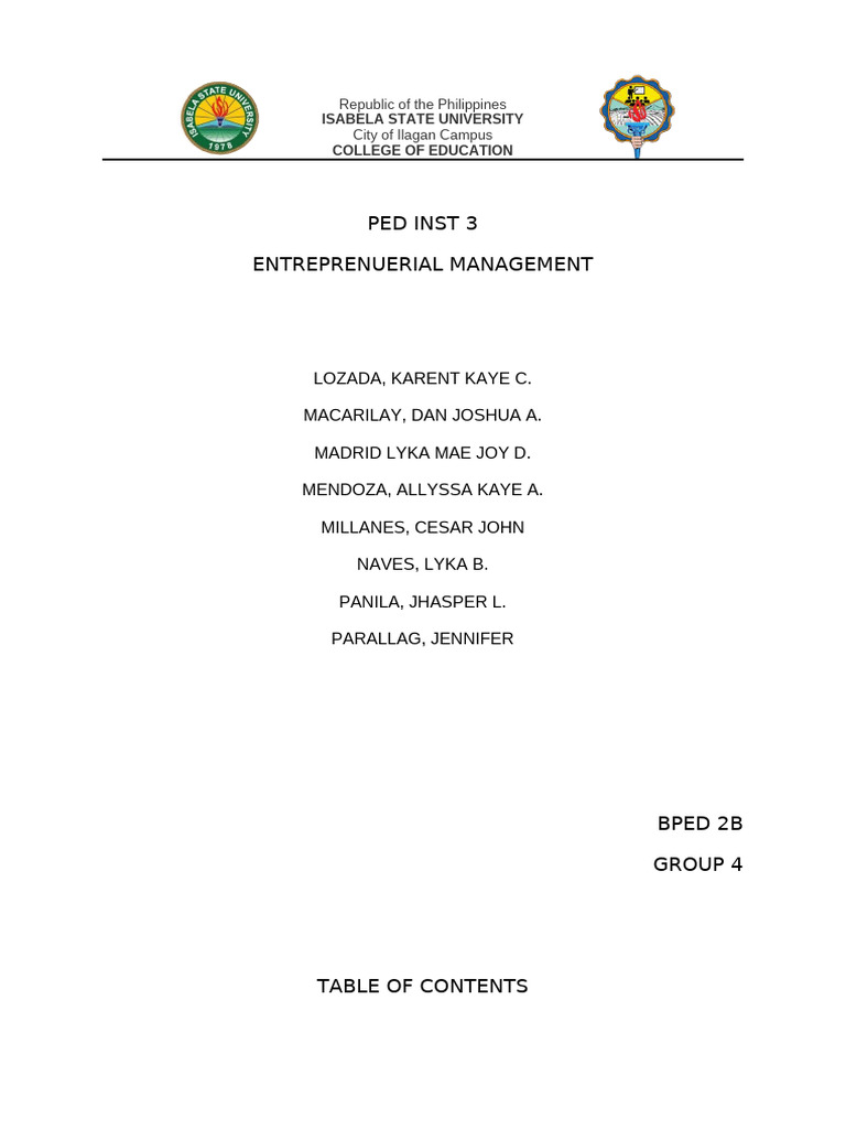 Cover Page Entrep | PDF | Wellness