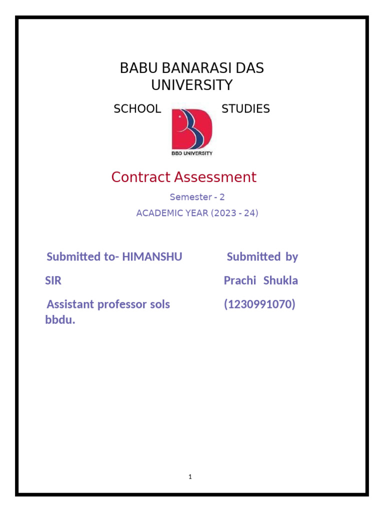 PLEDGE (Contract Assigment) by Prachi Shukla Section A | PDF | Legal ...