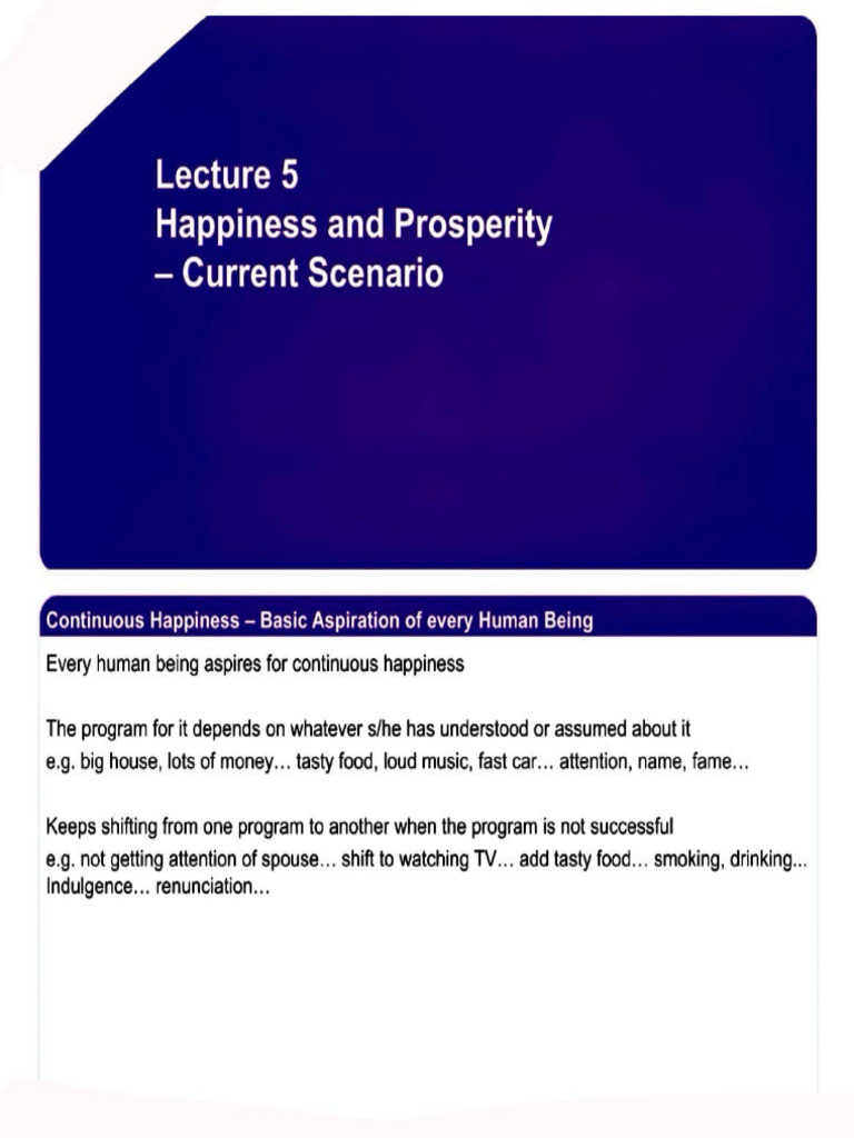 UHV U1 L5 | PDF | Contentment | Happiness