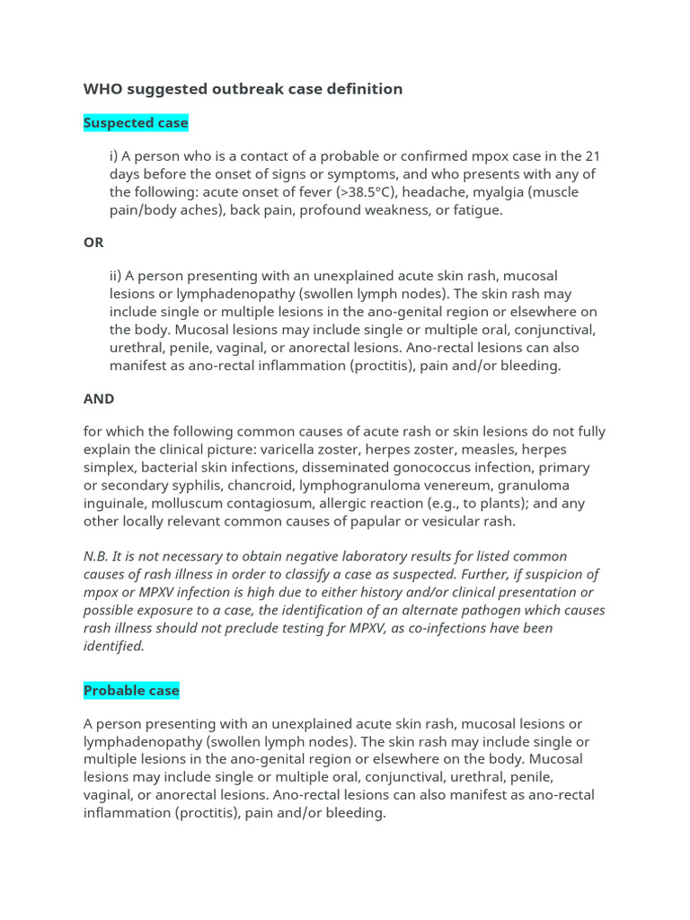 Who Suggested Outbreak Case Definition3c9e12f0 d346 4583 b34c ...