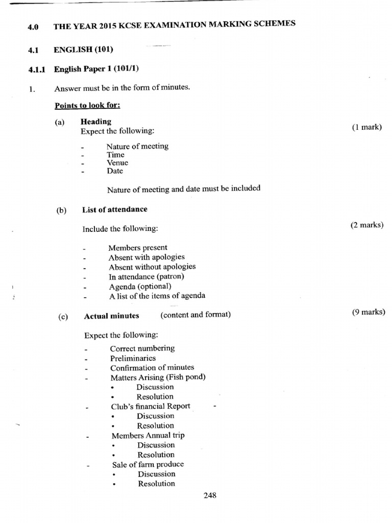 2015 Kcse English PP1 PP2 PP3 MS | PDF