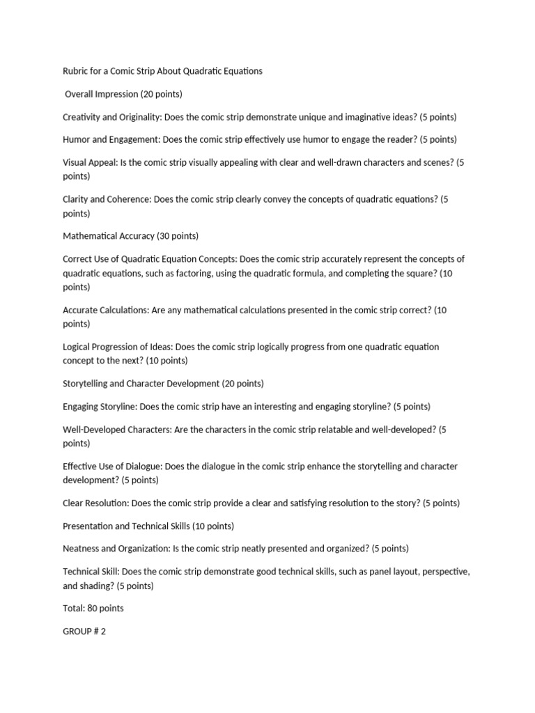 Math Rubric For A Co-WPS Office | PDF