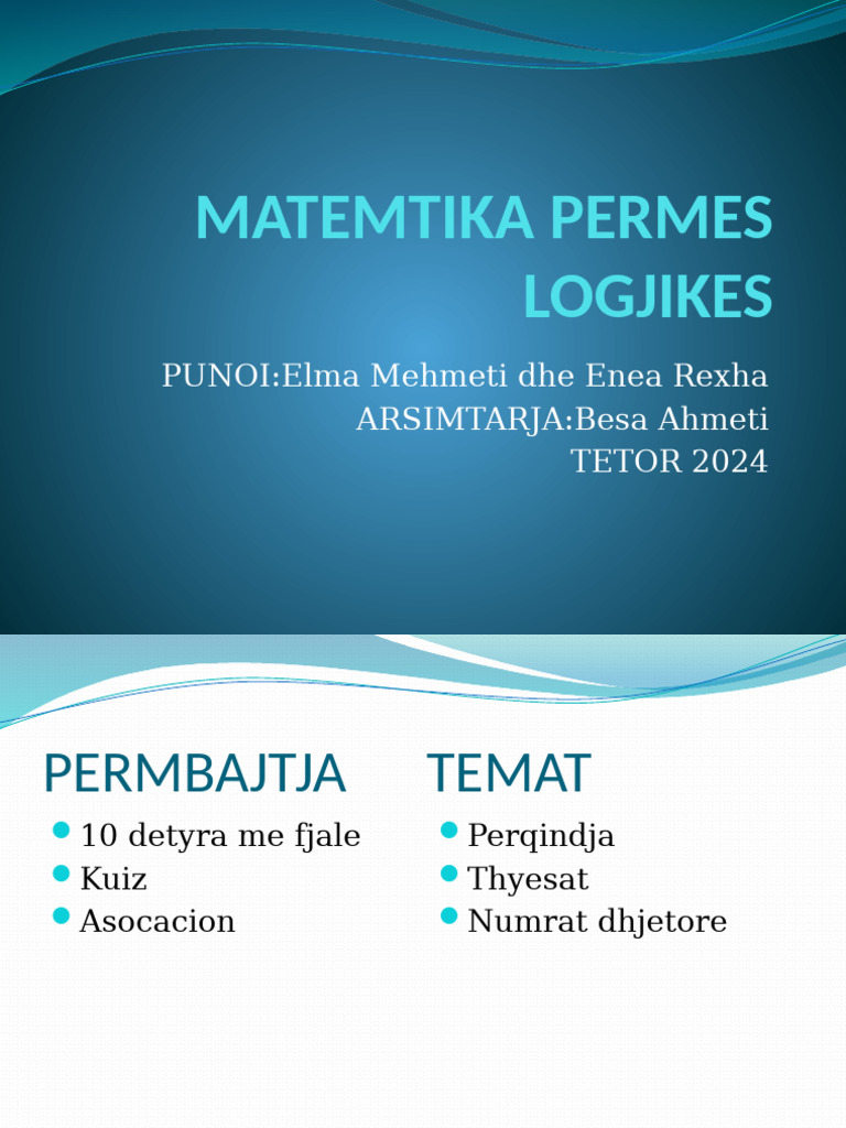 Matemtika Permes Logjikes | PDF