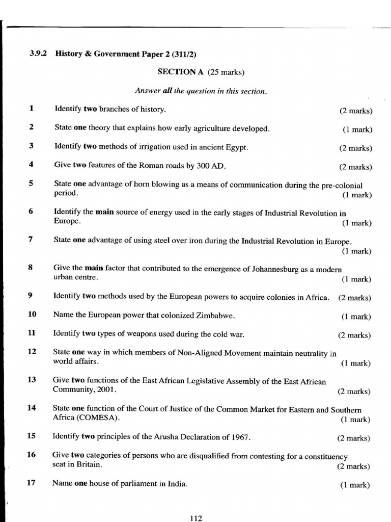 2015 Kcse History Govt PP2 | PDF