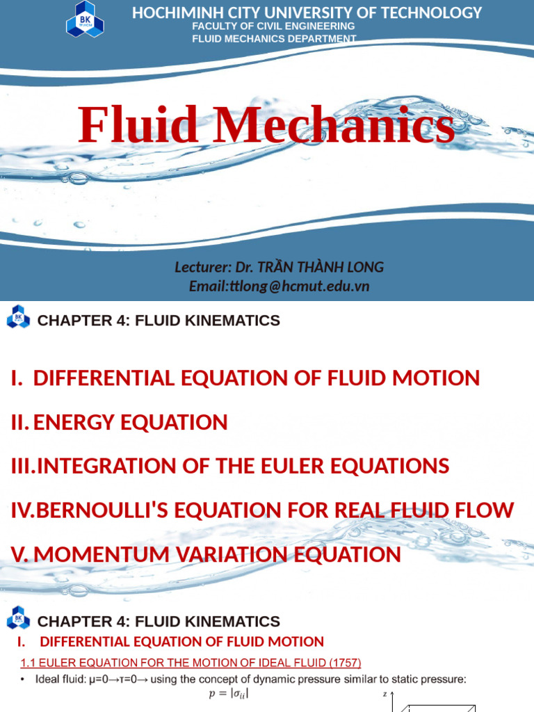 Fluid Mechanics Day 7 Chapter4 Long Mar 2024 | PDF