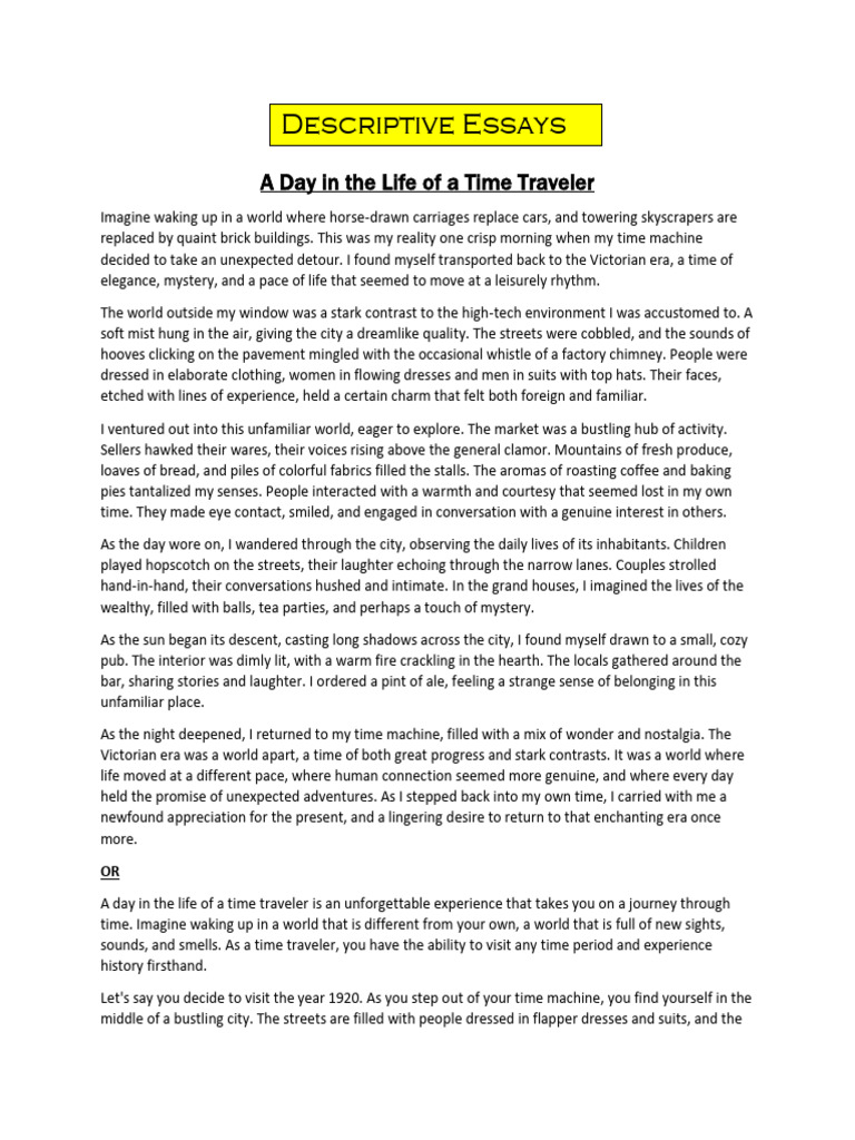 Descriptive essays | PDF | Dream | Experience