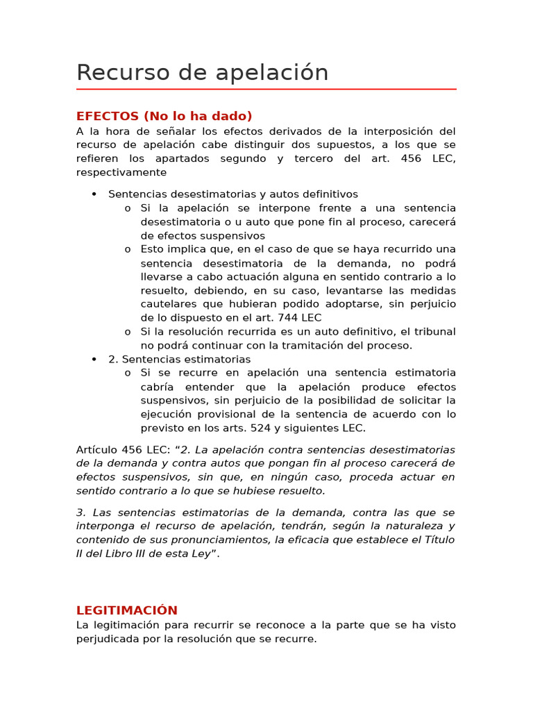 Recurso de apelación | PDF | Apelación | Sentencia (ley)