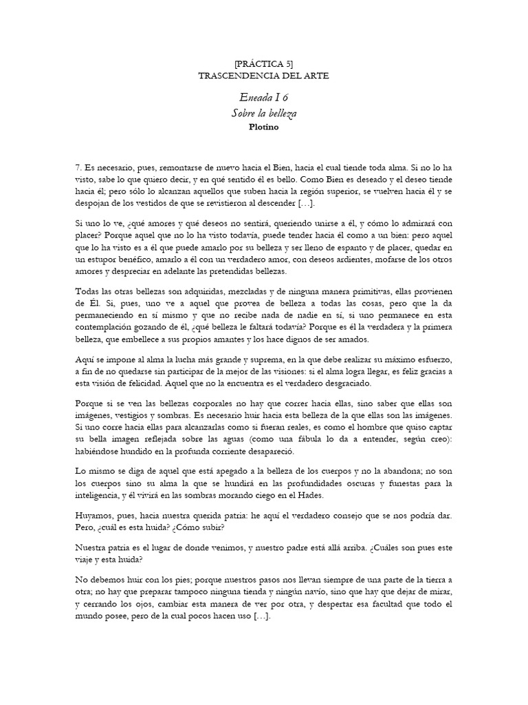 Plotino - Miguel Ángel | PDF | Belleza | Alma