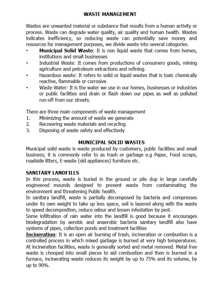 waste management | PDF | Waste | Hazardous Waste