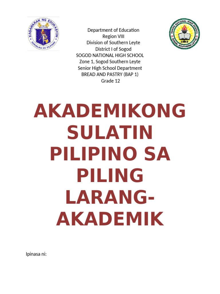 Department of Education and SNHS Logo | PDF