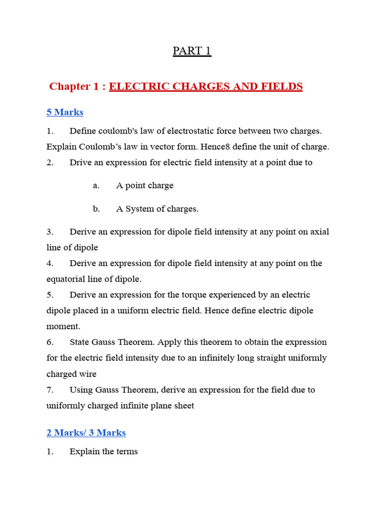 Physics Important Questions For 2PU | PDF | Photoelectric Effect | Magnetic Field