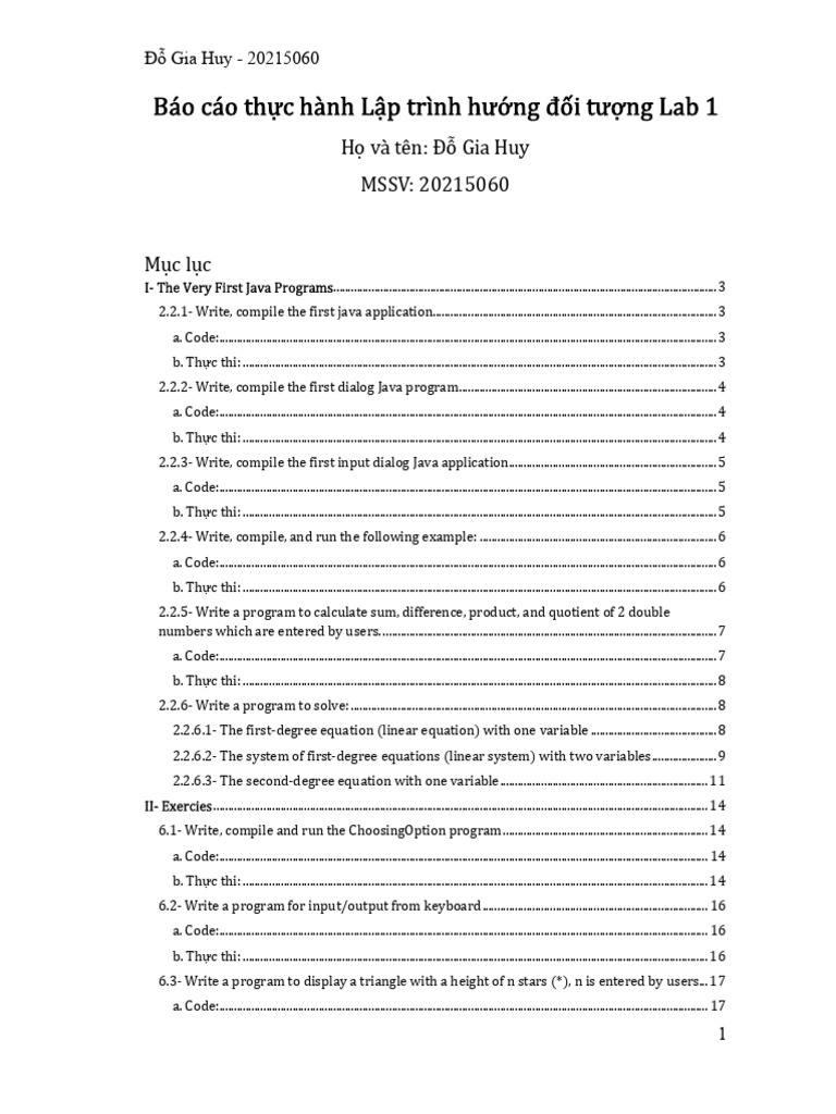 20215060-DoGiaHuy-BC_TH_Lab01 | PDF | Matrix (Mathematics) | System Of Linear Equations