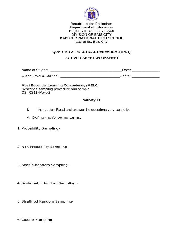 RESEARCH SAMPLING | PDF | Sampling (Statistics) | Probability Theory