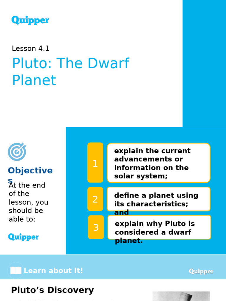 Earth and Life Science 4.1 Pluto - The Dwarf Planet | PDF | Planets | Pluto