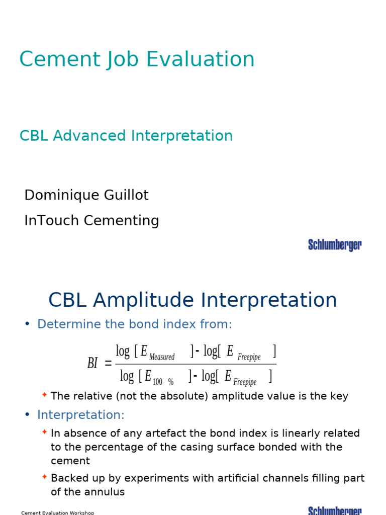 Cement Bond Log Evaluation Techniques | PDF | Casing (Borehole ...