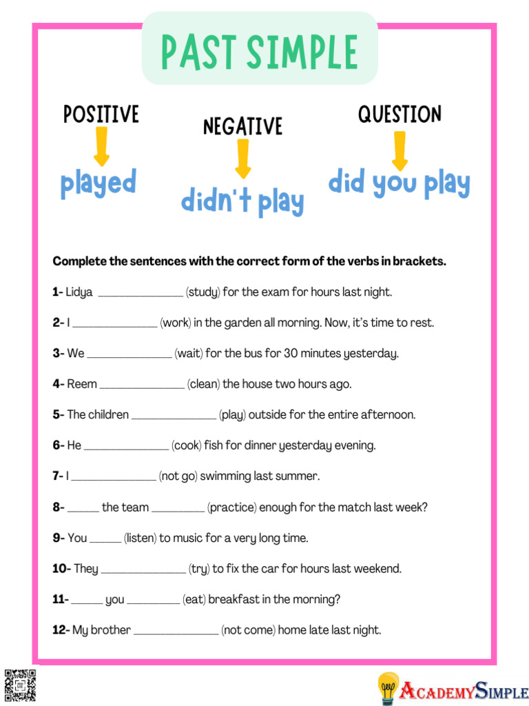 Past Simple Complete Sentences | PDF | Games & Activities