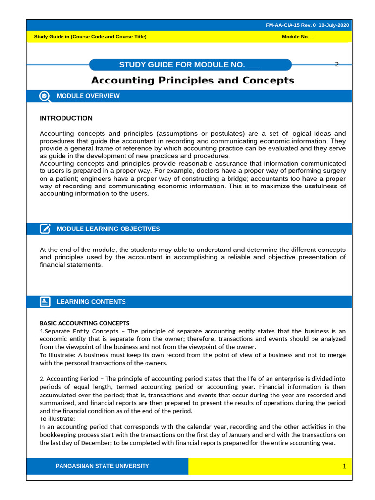 Accounting Concepts and Principles 2 1 | PDF | Accounting | Information